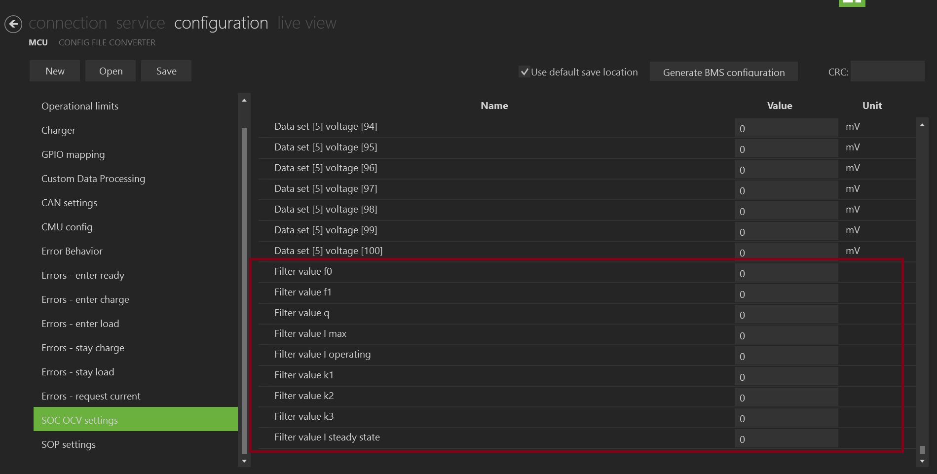 Additional information about OCV-SOC, SOH configuration parameters in n-BMS and c-BMS. – Lithium ...